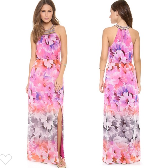 charlie jade | Dresses | Charlie Jade Ava Watercolor Floral Maxi Dress ...